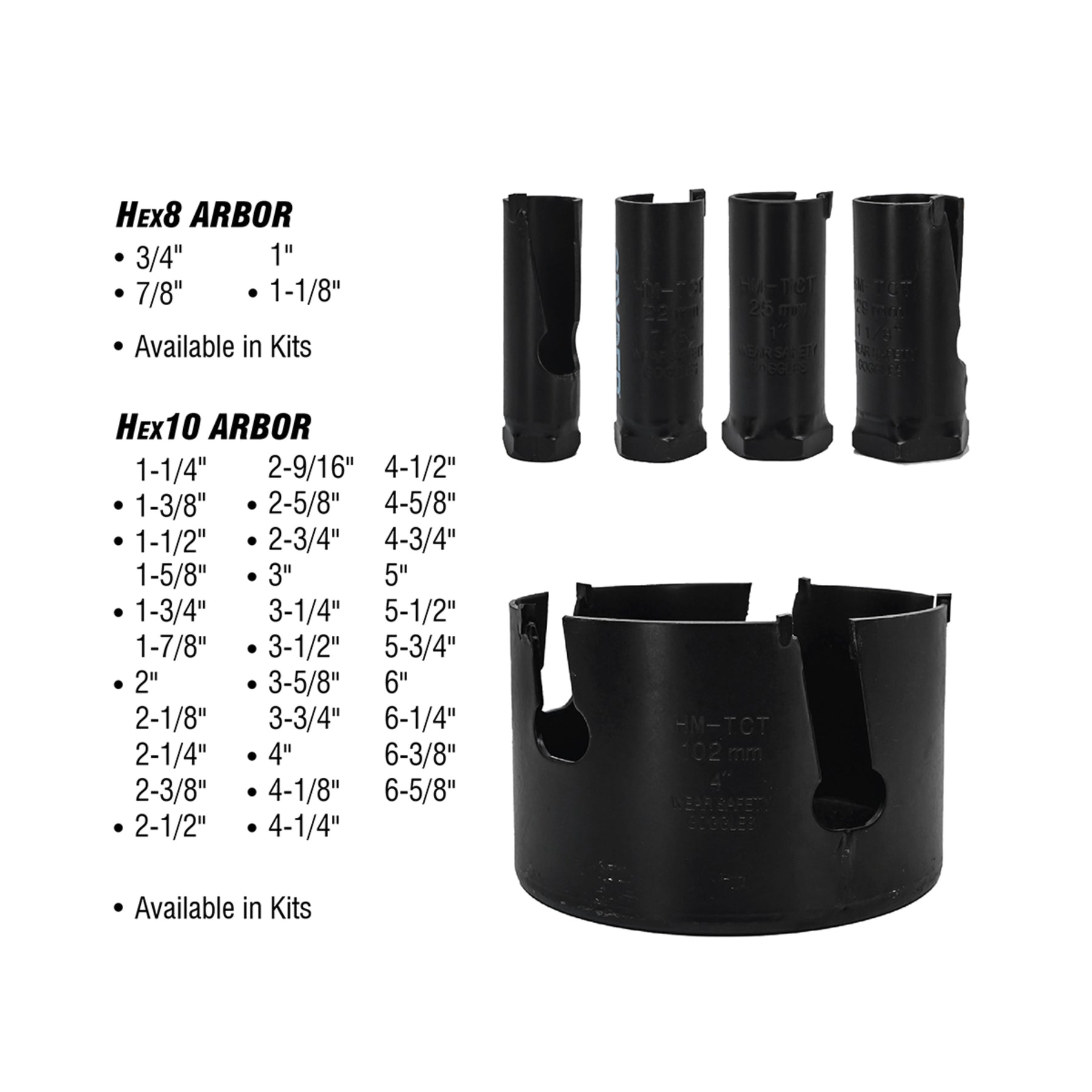 Rapid Core Eject® 14-Piece Tungsten Carbide Tipped (TCT) Hole Saw Kit ...